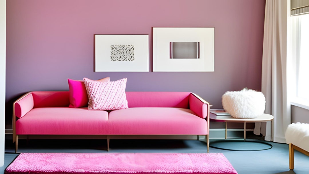 Home Office Virtual Background Pink, Zoom Meeting Backdrop, Vibrant ...