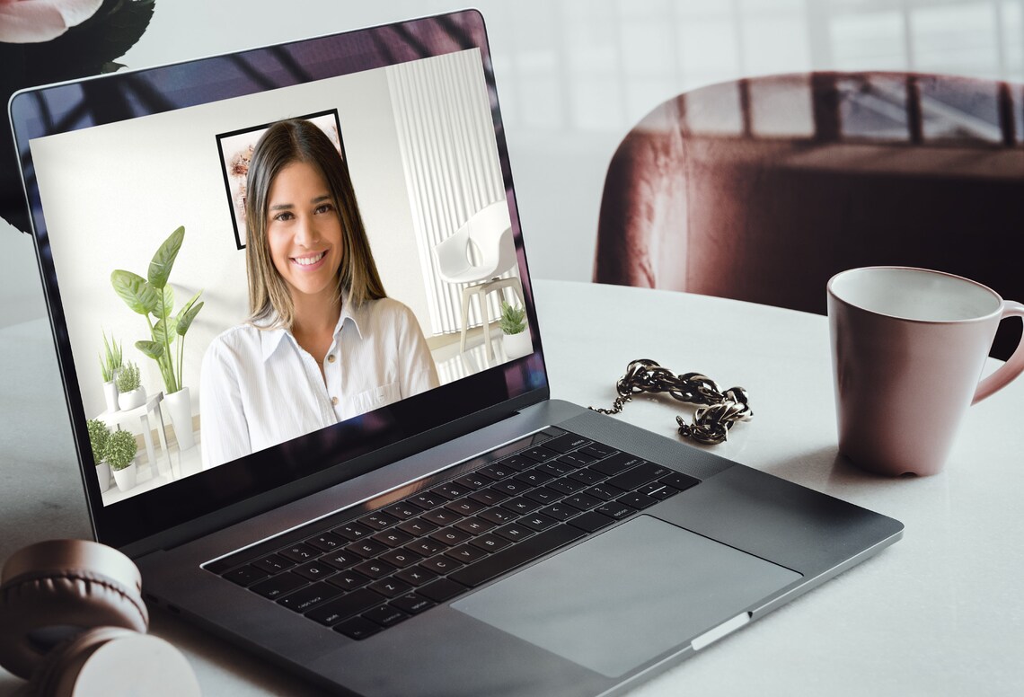 Painting Digital Virtual Zoom Background, Bright Minimalist Zoom ...