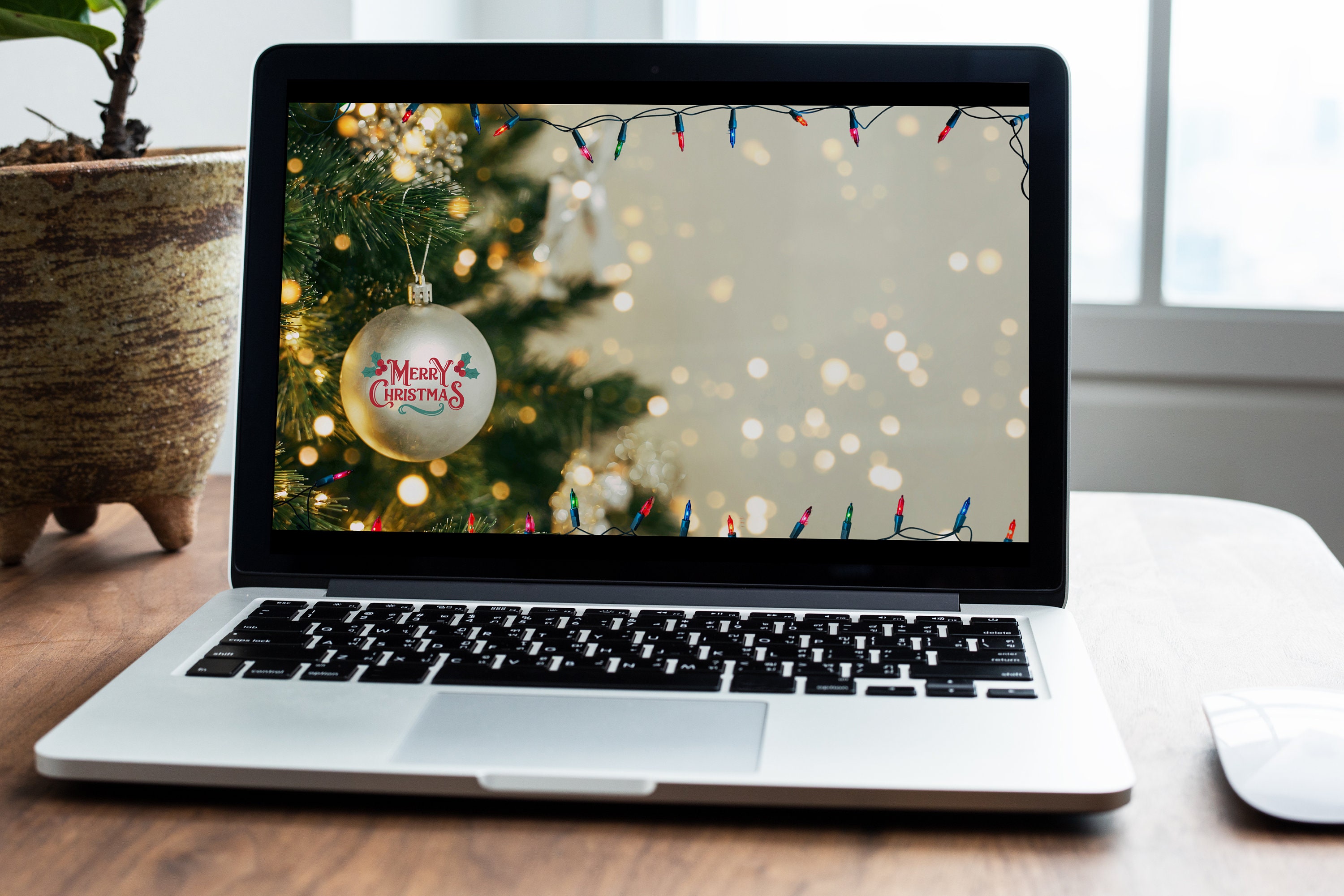Merry Christmas Zoom Background Home Office, Christmas Virtual ...