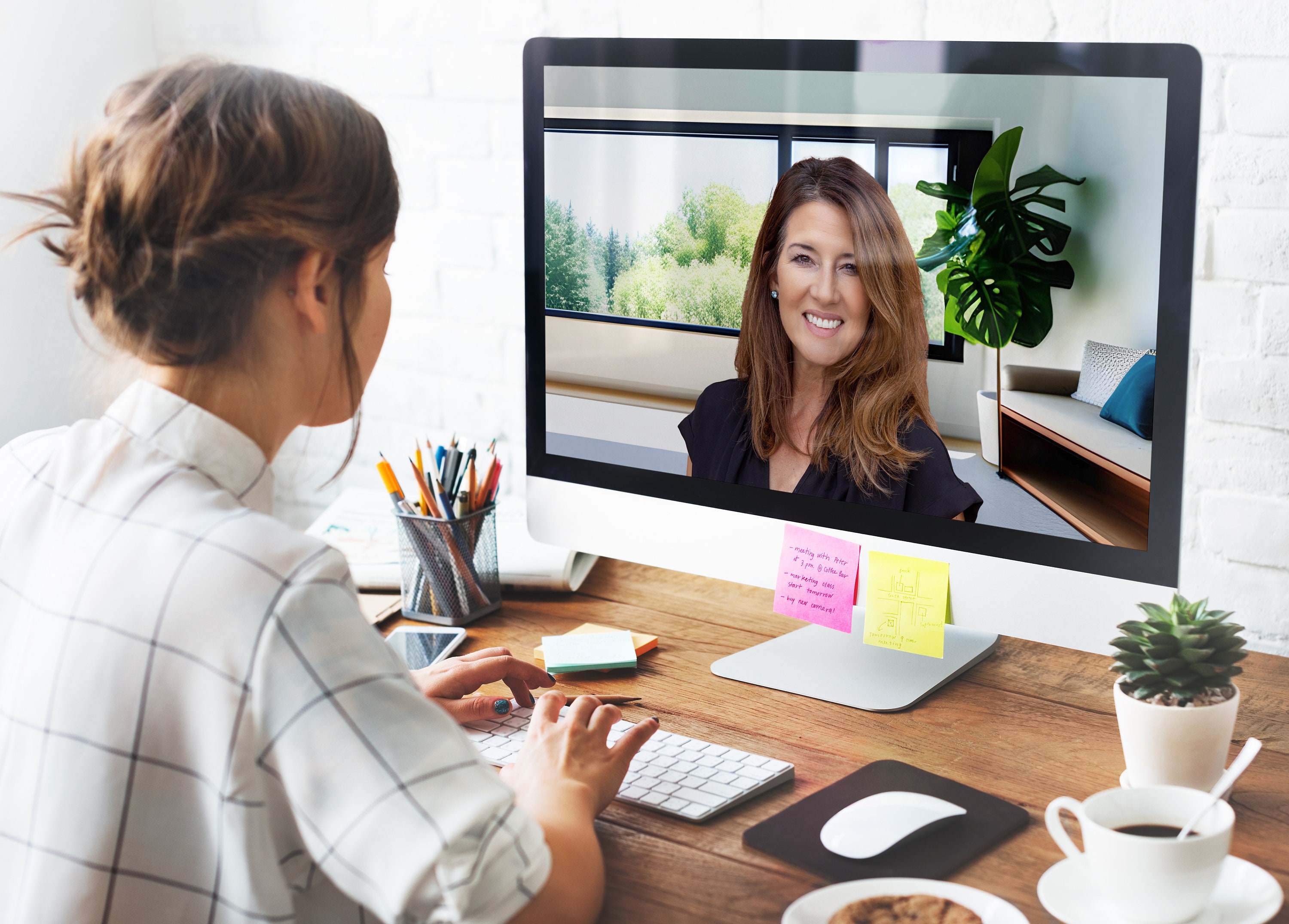 Clean Work From Home Virtual Zoom Background, MS Teams Digital Download ...