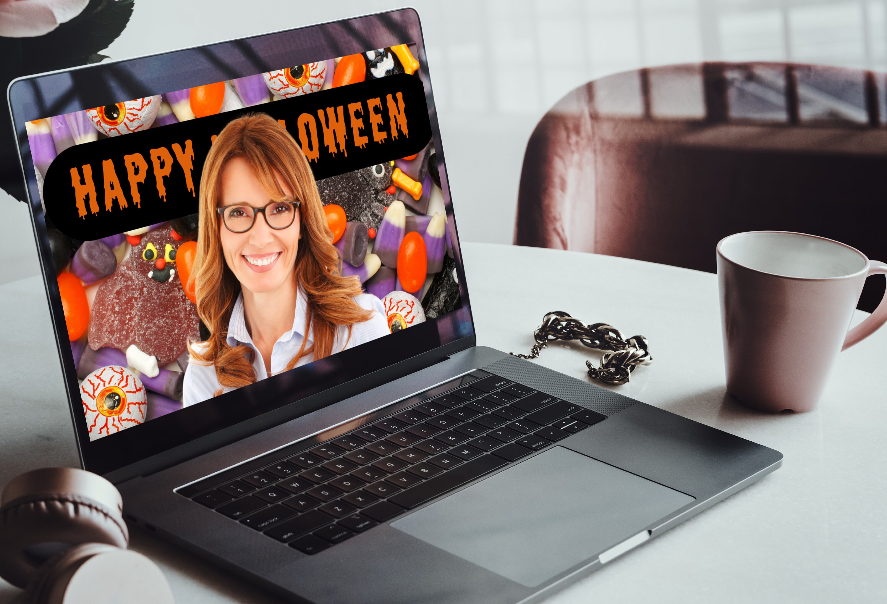 Halloween Candy Background, Zoom Halloween Background, MS Team ...