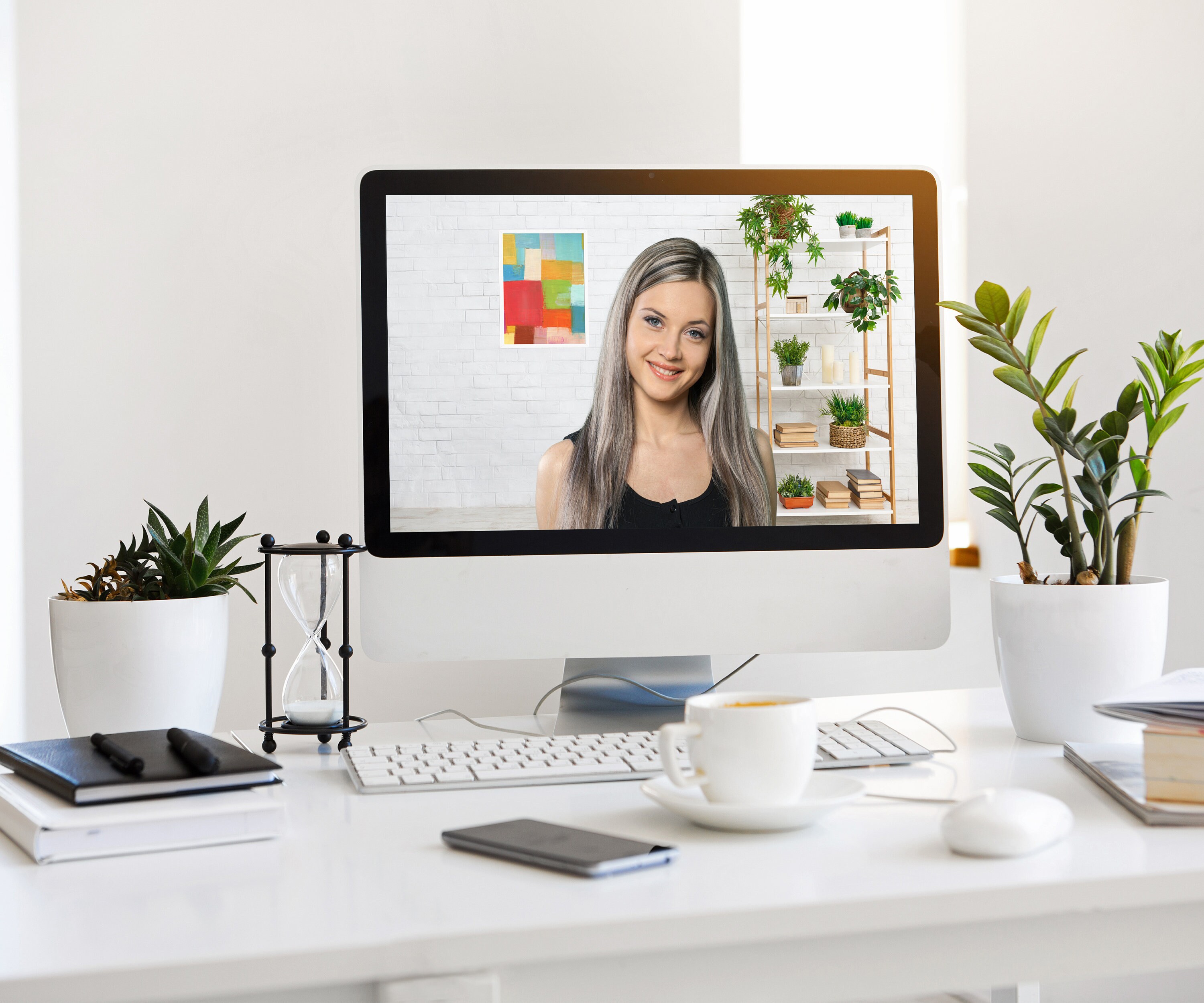 Plain Wall With Painting Background, Professional Home Office ...