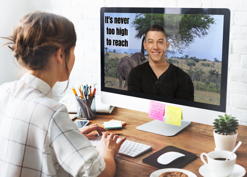 Inspiring Zoom Background for Teams, Home Office Virtual Background ...