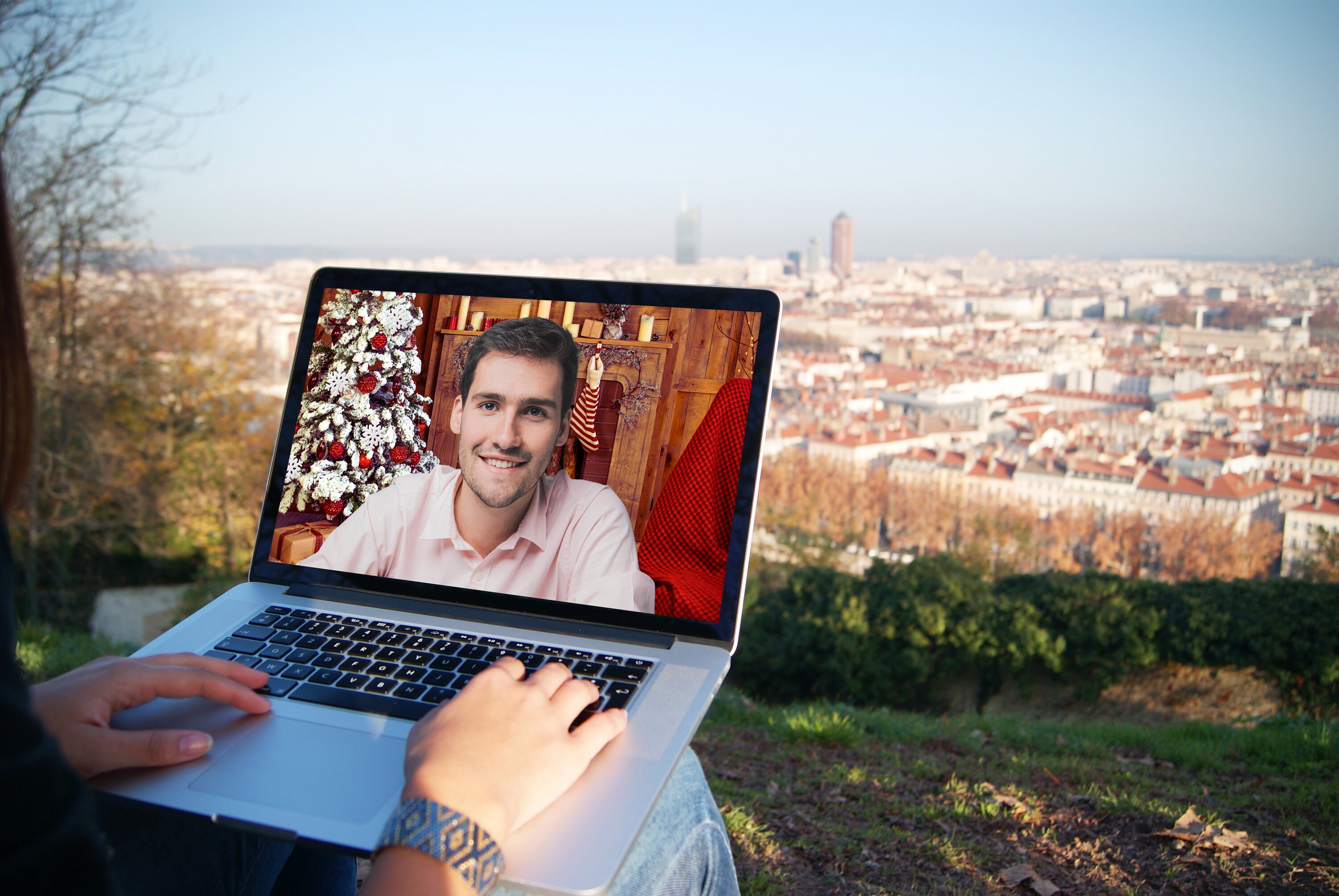 Christmas Digital Zoom Background, Virtual Xmas Holiday Party Backdrop ...