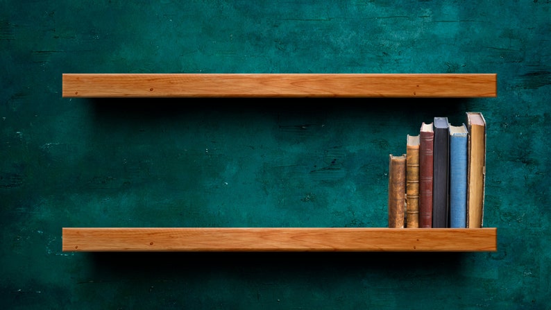Teal Bookshelf Virtual Background, Digital Zoom Background, Home Office ...
