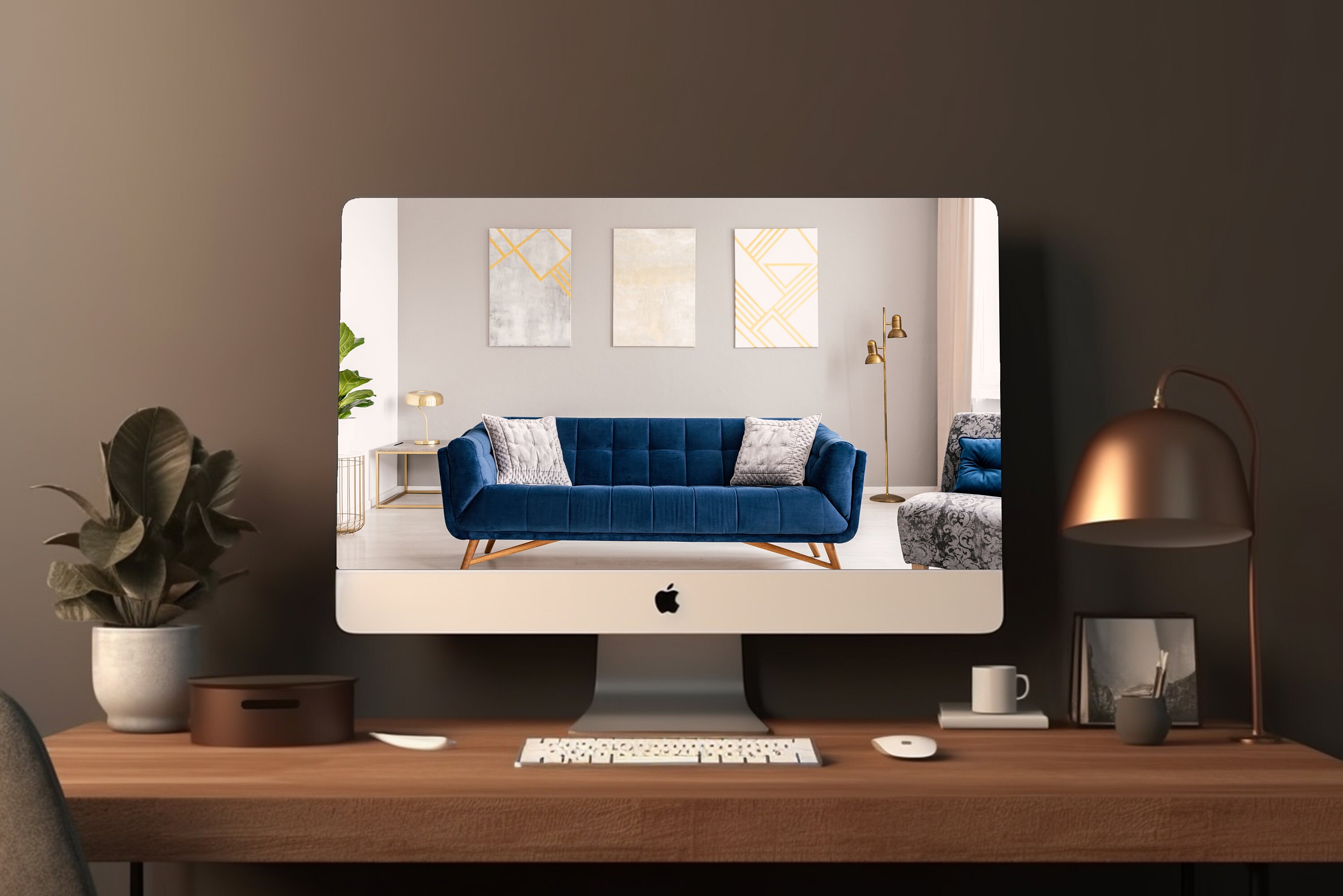 Bright Modern Zoom Background Home Office, Videoconferencing Backdrop ...