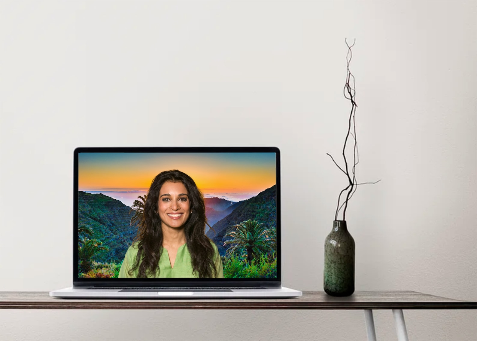 Sunset Zoom Background, Mountains Microsoft Teams Virtual Background ...