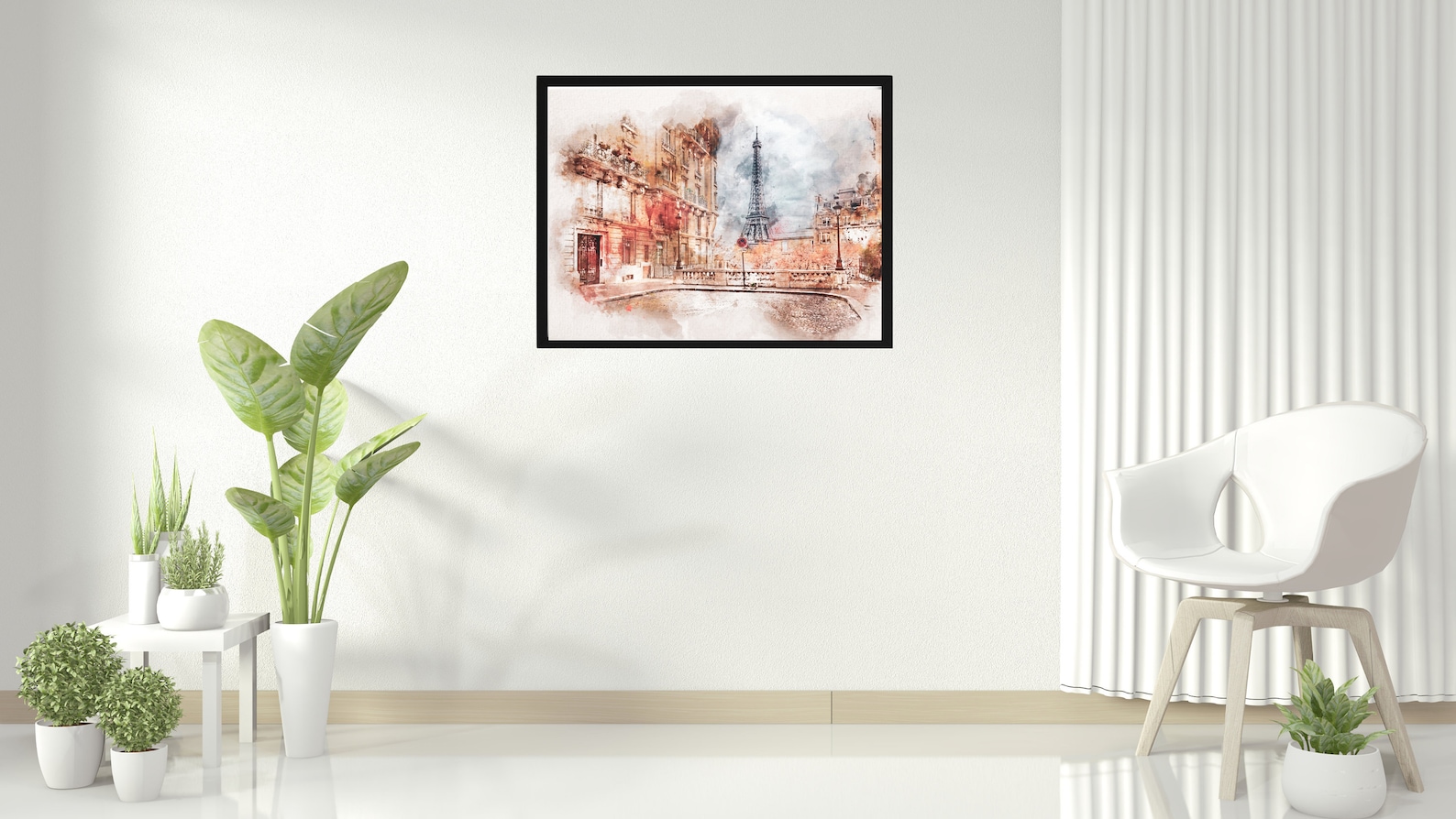 Painting Digital Virtual Zoom Background, Bright Minimalist Zoom ...
