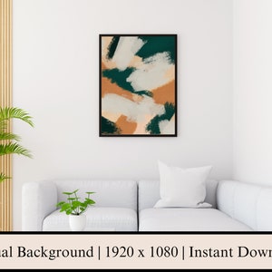 Professional Zoom Background With Bright Painting, Home Office Zoom ...