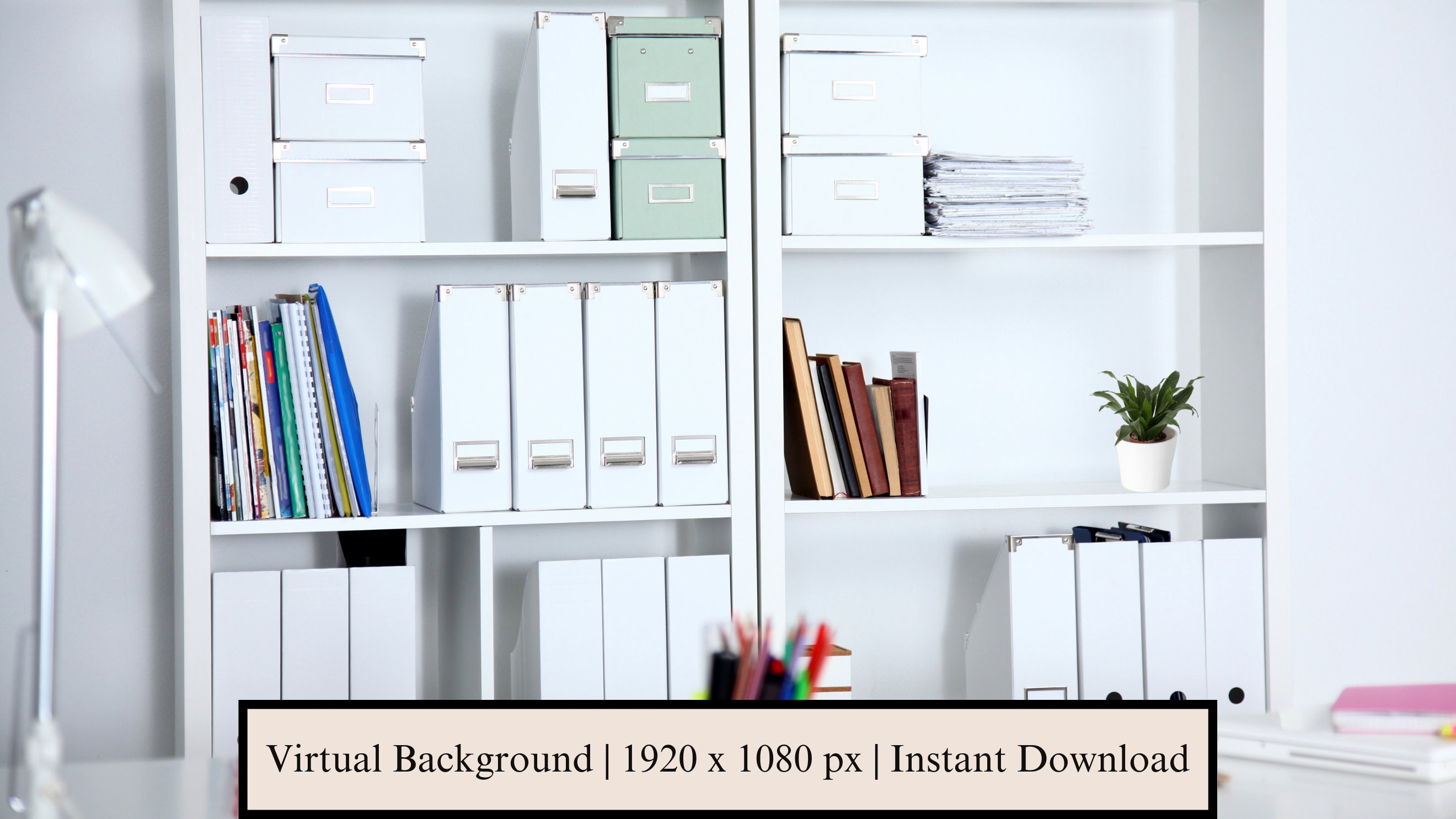 White Bookshelf Virtual Background, Best Microsoft Teams Background ...