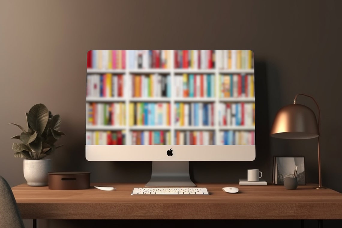 Professional Zoom Background Bookshelf, Library Home Office Zoom ...