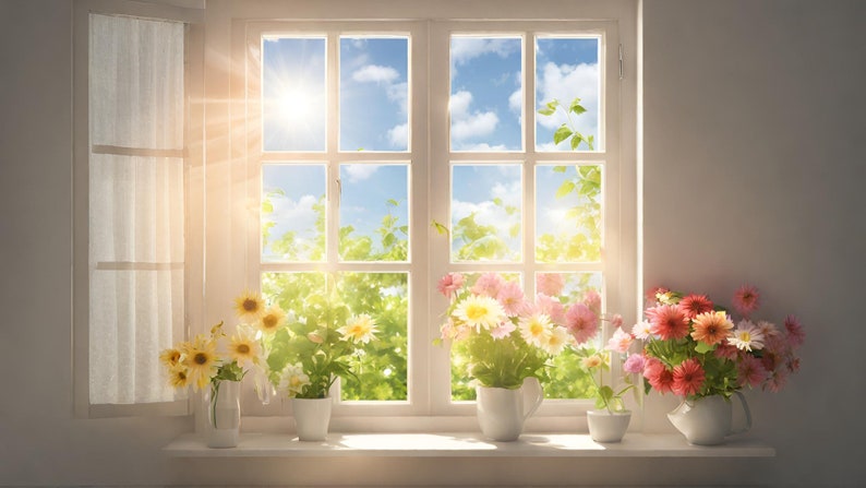 Window Zoom Background Modern Office, Microsoft Teams Digital Backdrop ...