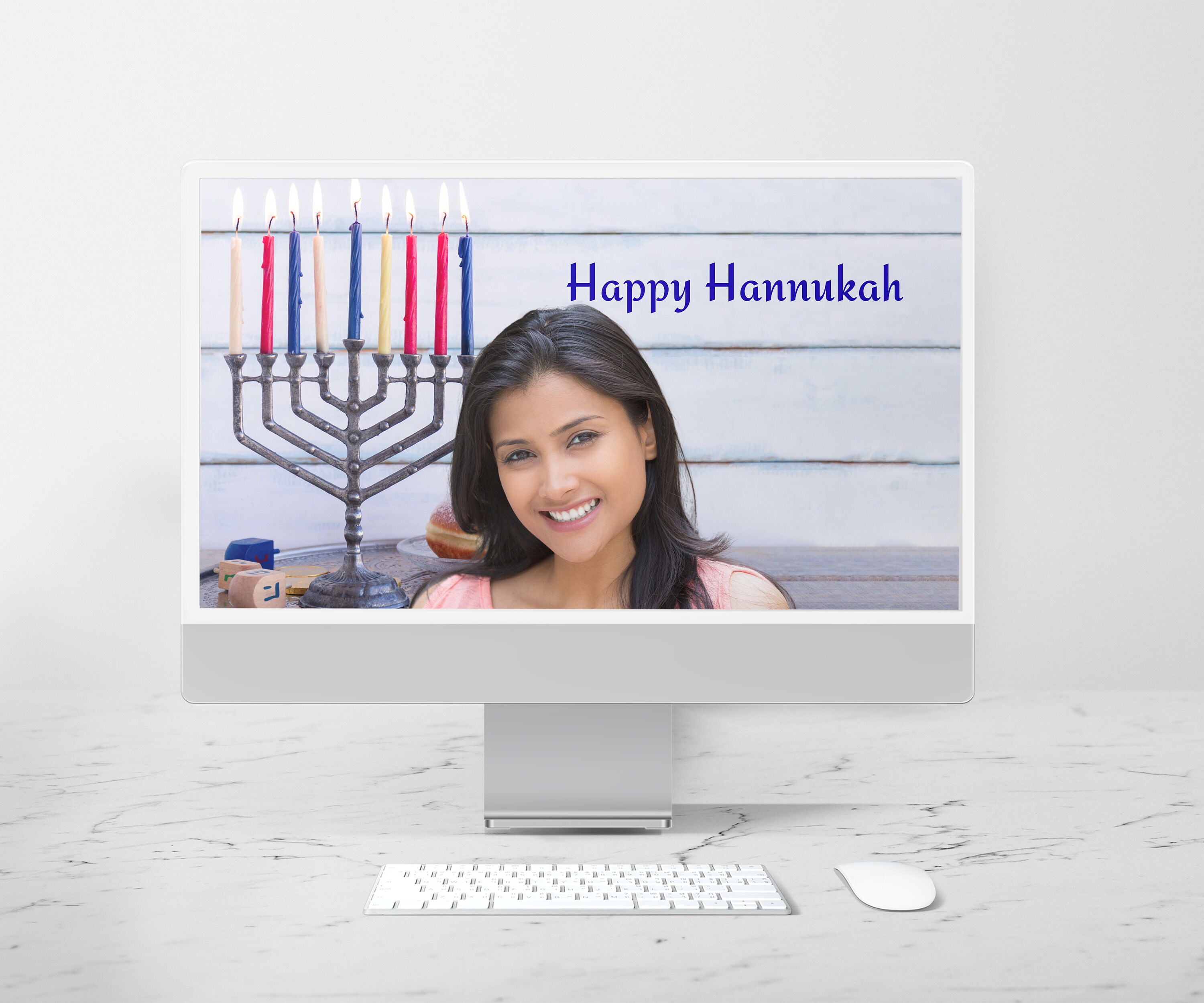 Hannukah Virtual Zoom Background Home Office, MS Teams Digital Download ...