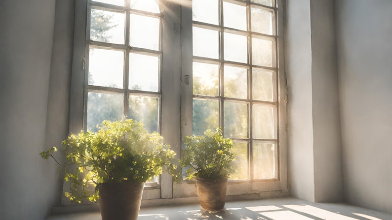 Sunny Zoom Background Bright Window, MS Teams Digital Download Virtual ...