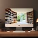 Library Digital Zoom Background Window, Bookshelf Zoom Backgrounds Home ...