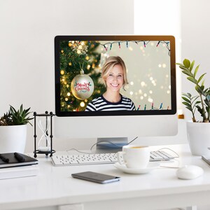 Merry Christmas Zoom Background Home Office, Christmas Virtual ...