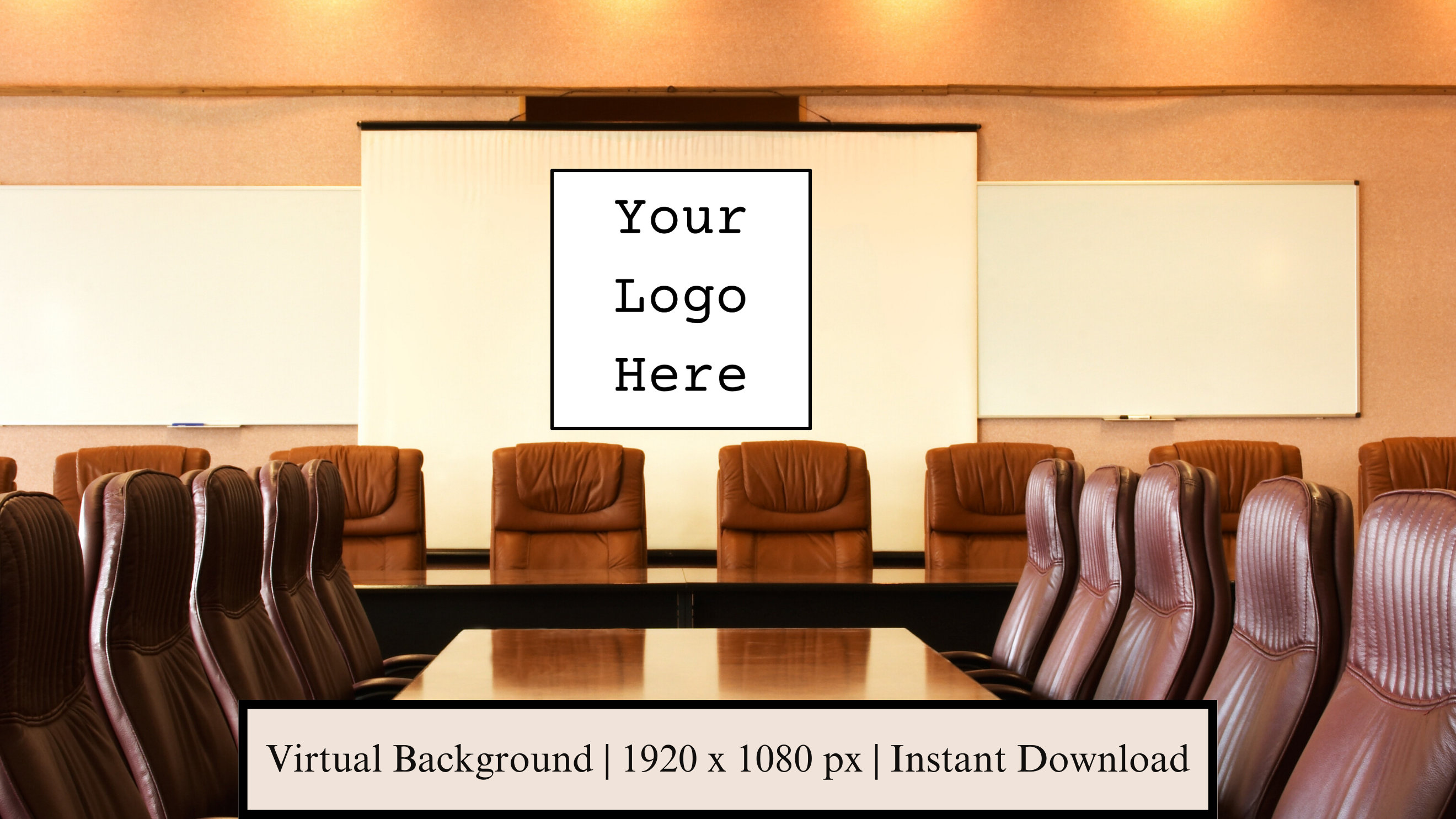 Custom Office Zoom Background, Personalized Boardroom Virtual ...