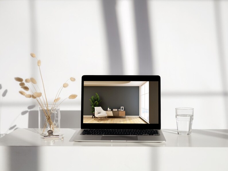 Virtual Zoom Background Modern Office, Microsoft Teams Digital Backdrop ...