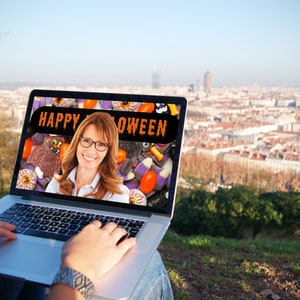 Halloween Candy Background, Zoom Halloween Background, MS Team ...