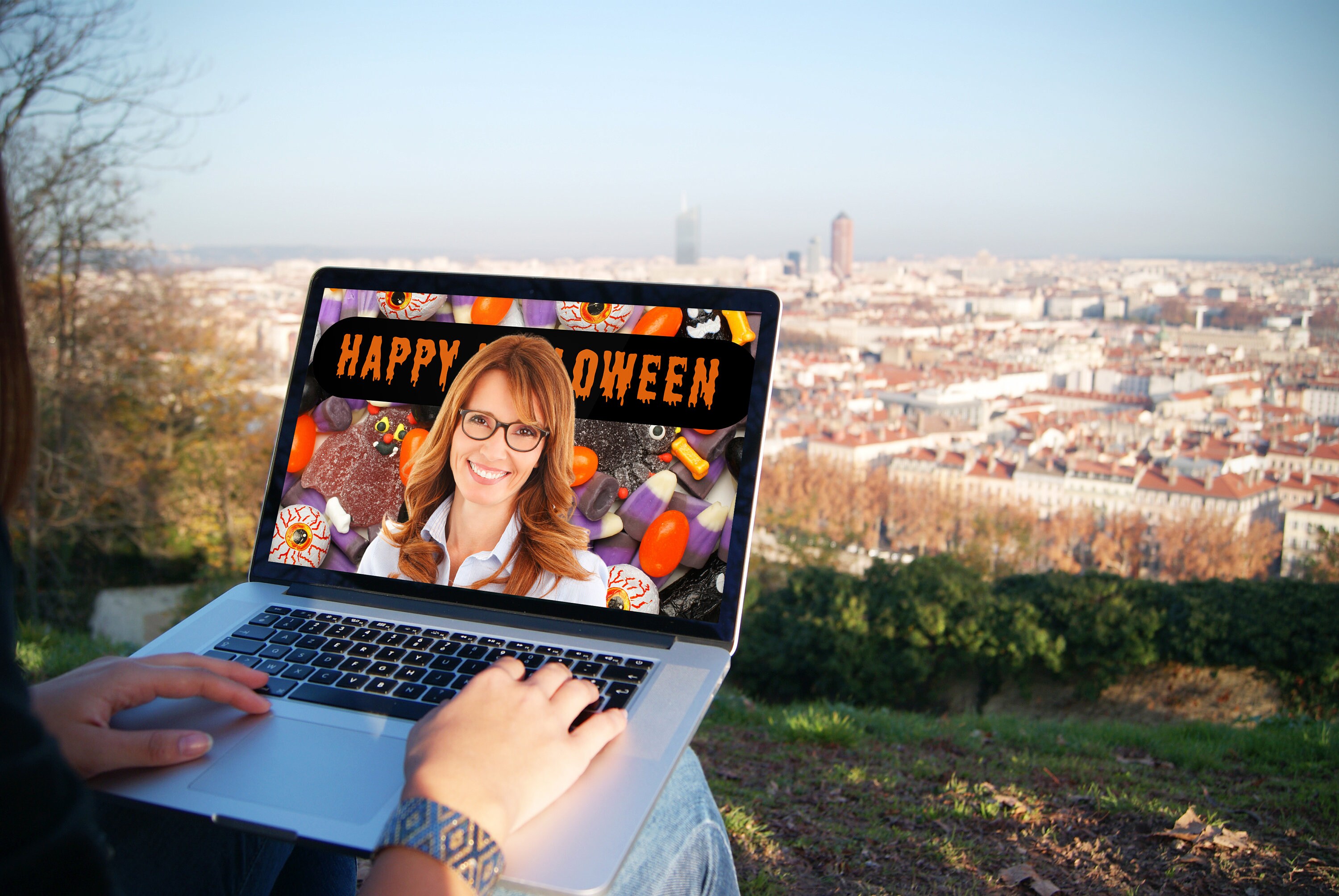 Halloween Candy Background, Zoom Halloween Background, MS Team ...