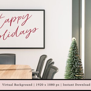 Happy Holidays Home Office Zoom Background, Zoom Christmas Background ...