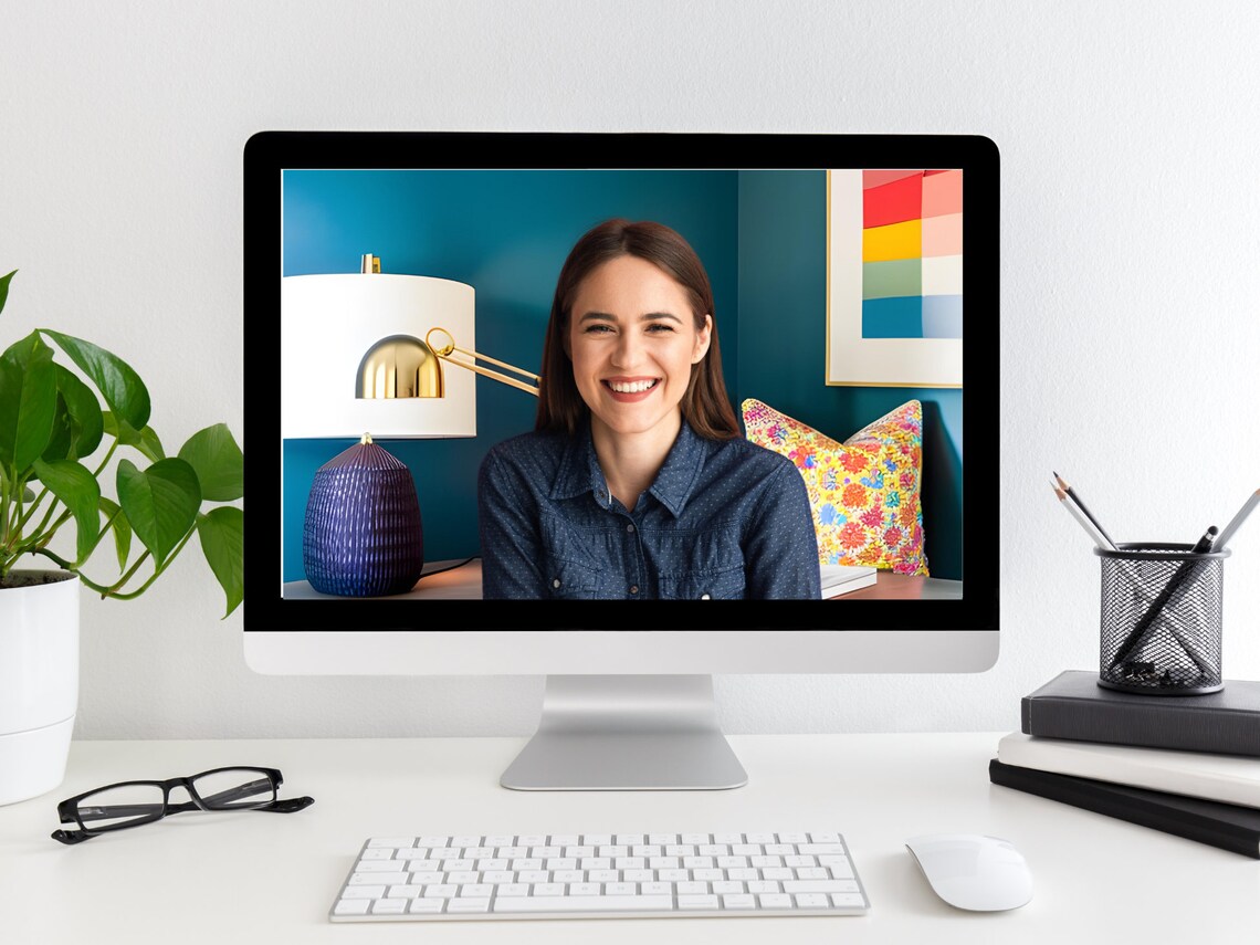 Unique Zoom Background for Video Calls, Vibrant Bright Colored Virtual ...