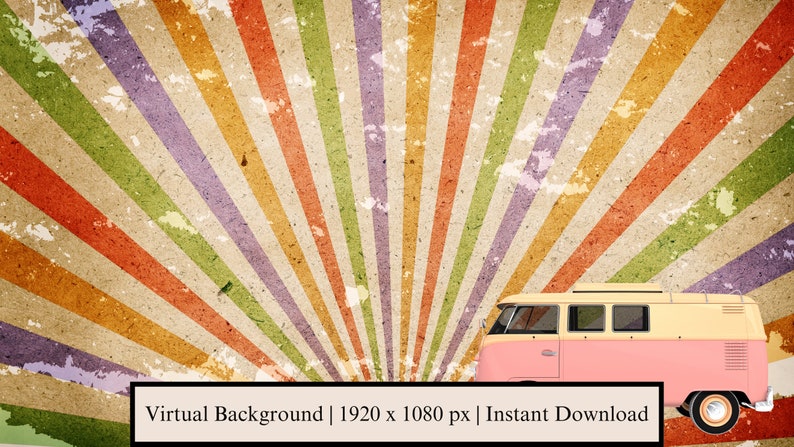 Retro Virtual Zoom Background, CMYK Color Background Digital Download ...