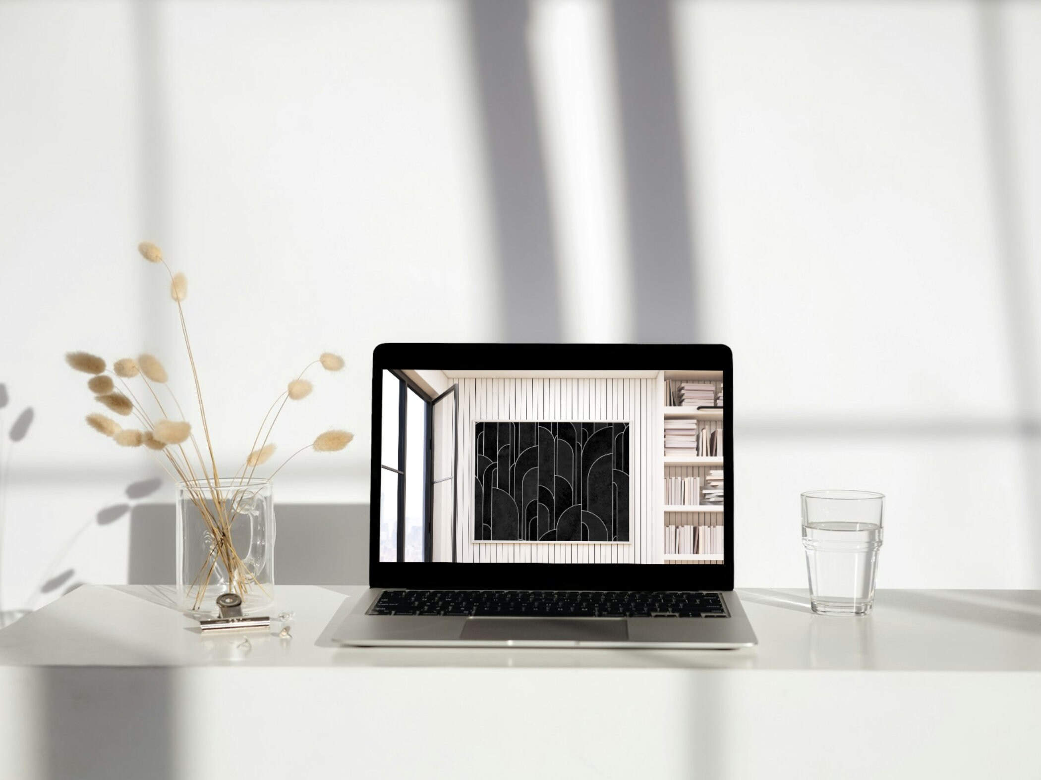 Office Wall Zoom Background, Home Office Backdrop, Zoom Meeting Virtual ...