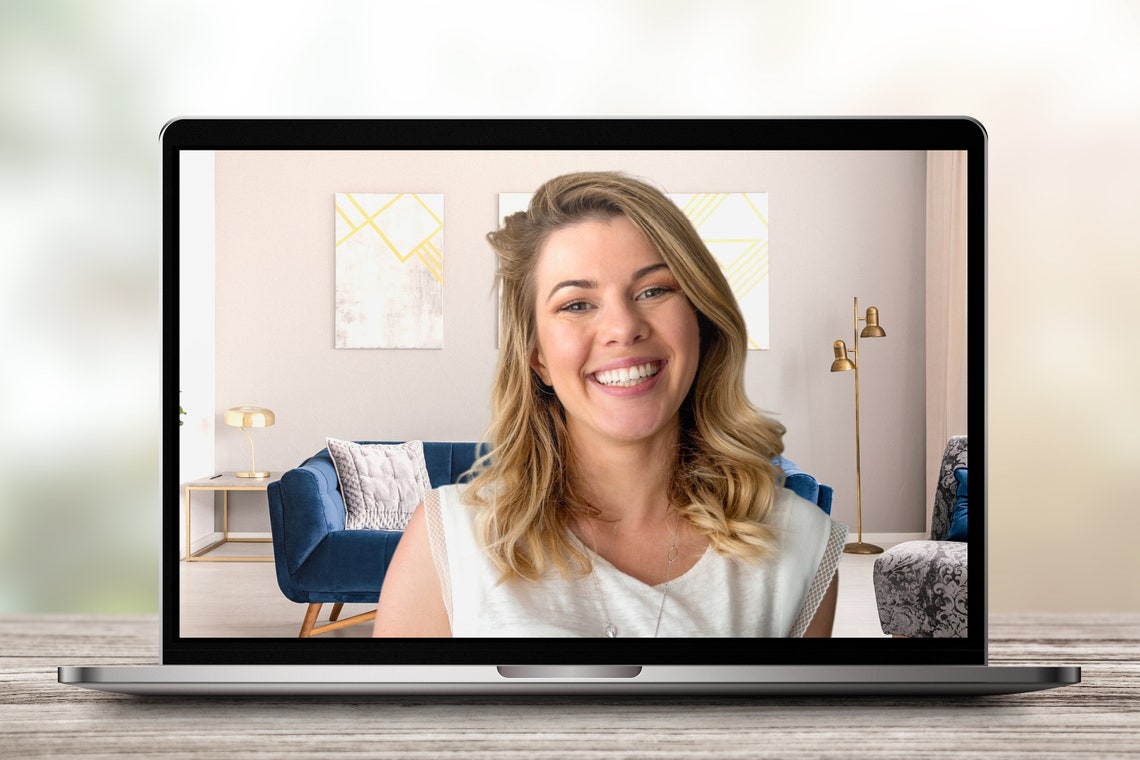 Bright Modern Zoom Background Home Office, Videoconferencing Backdrop ...