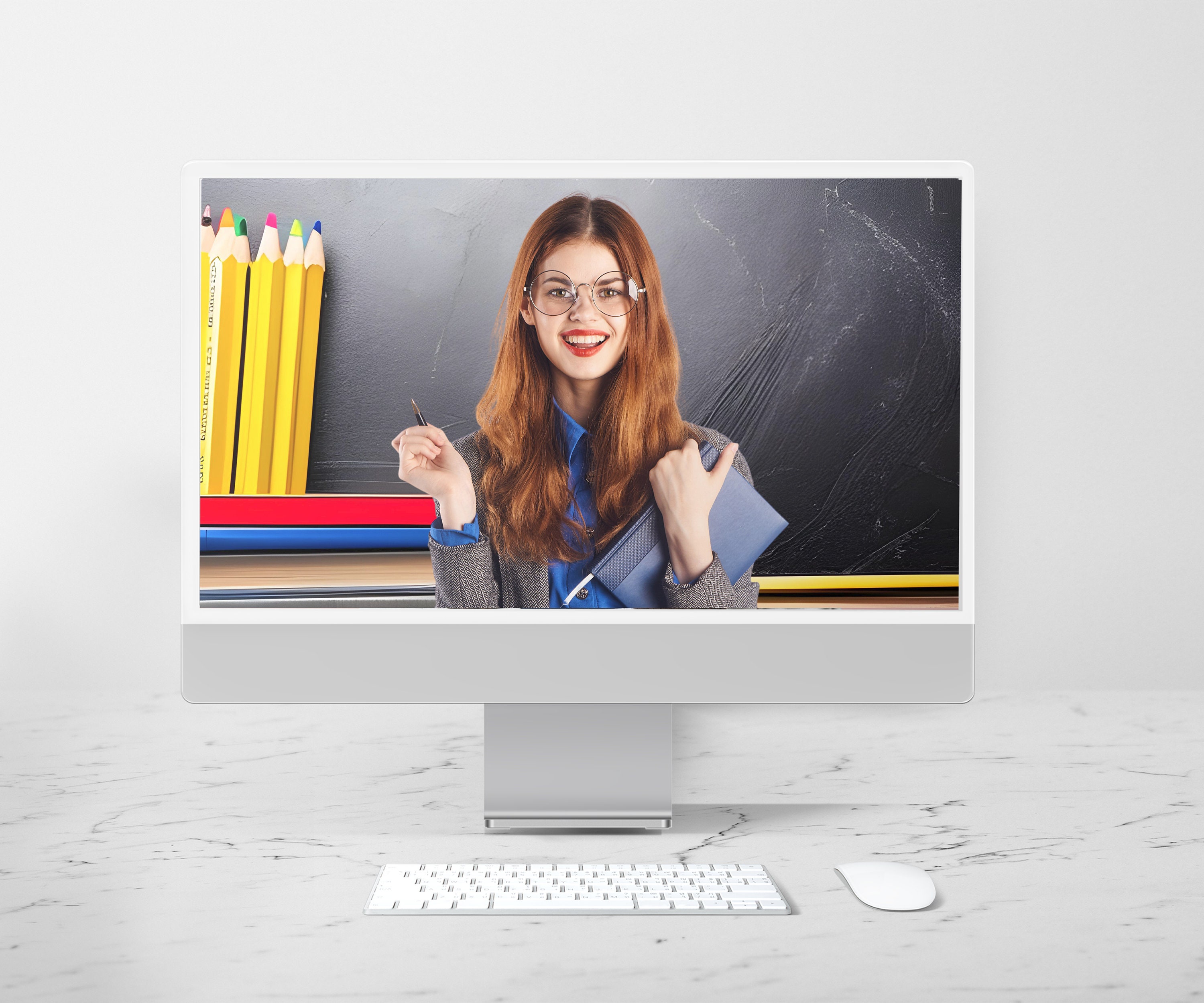 Fun Teacher Background Zoom ESL, Zoom Background Teacher Blackboard ...