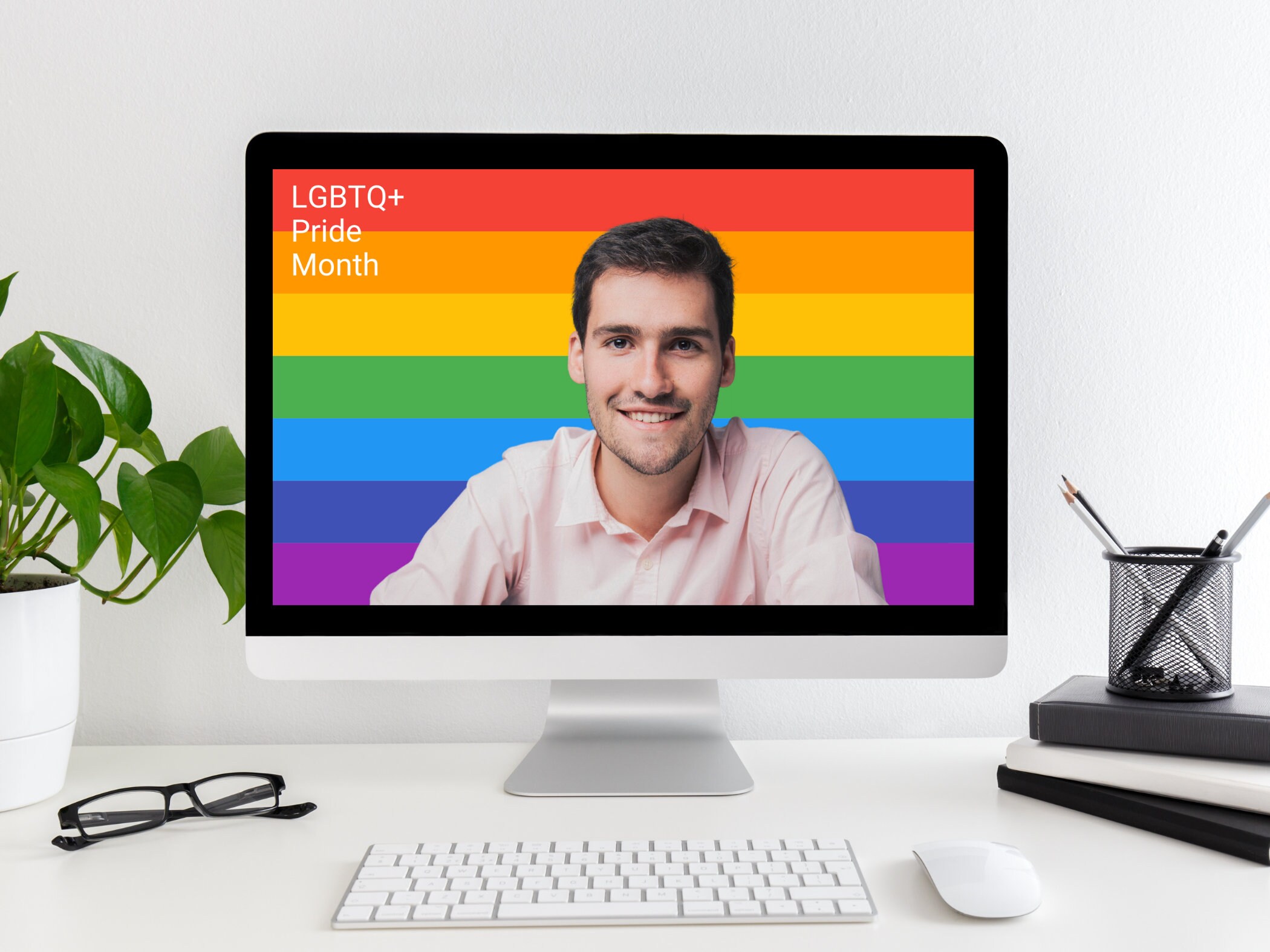 Work From Home Zoom Background to Celebrate LGBTQ Pride Month, Bright ...