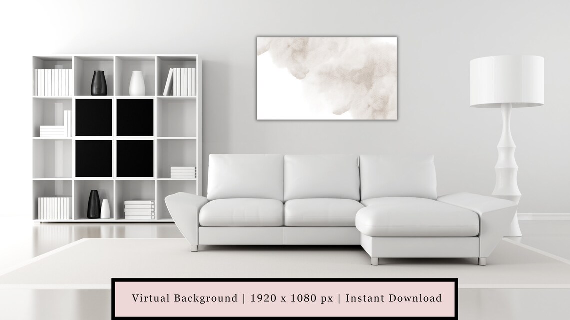 Modern White Home Office Zoom Background, Zoom Meeting Virtual ...