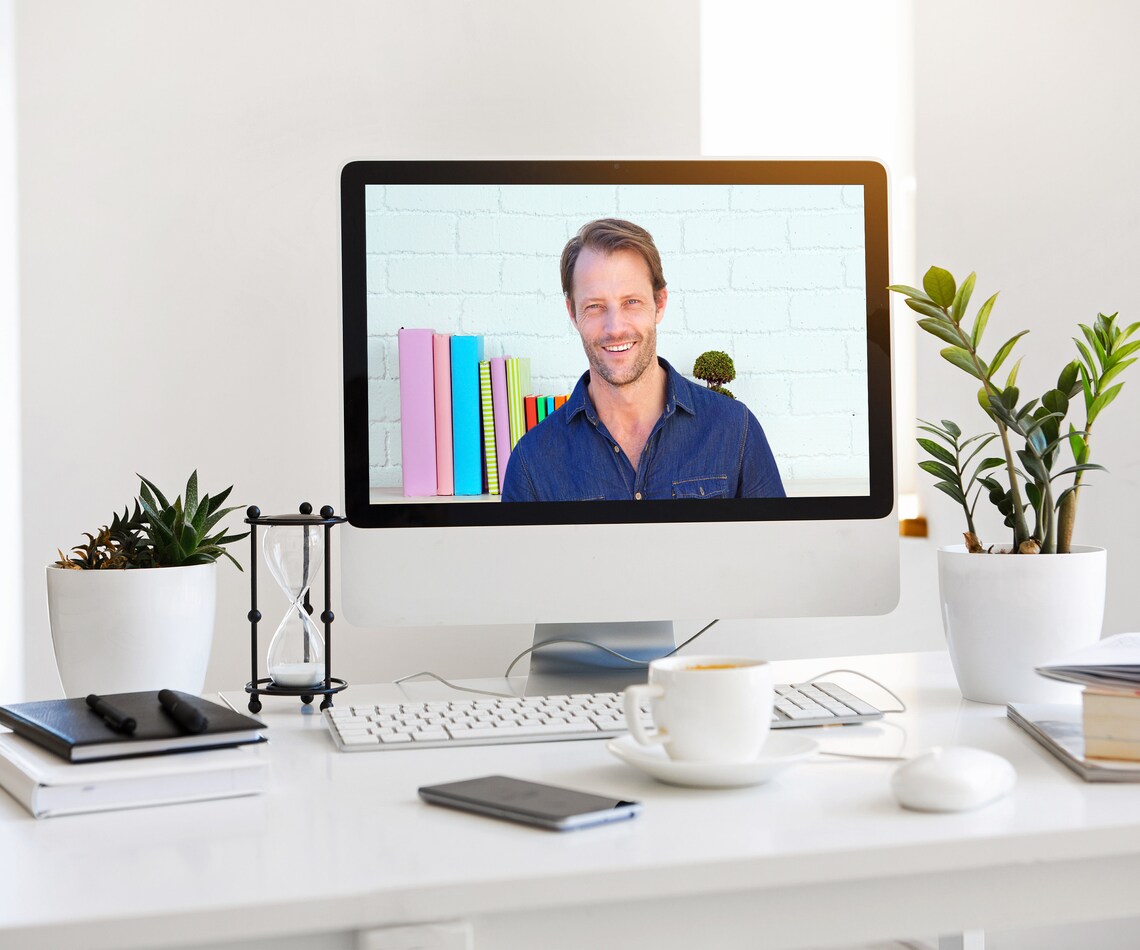 Zoom Office Background Instant Download, Home Office Virtual Background ...