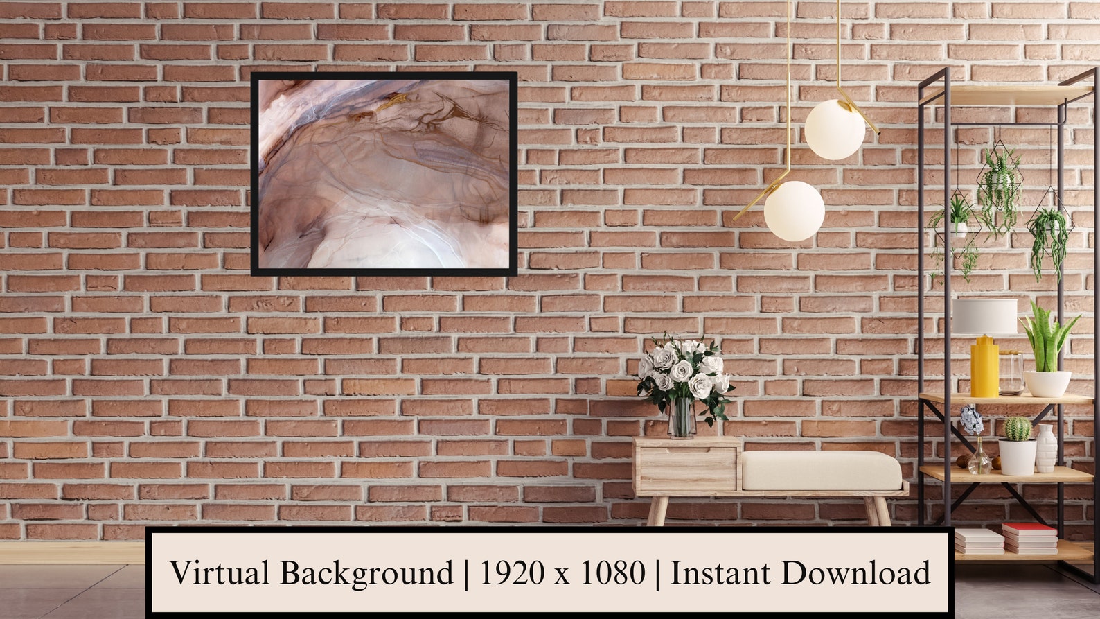 Brick Wall Zoom Virtual Background for Team, Professional Digital ...