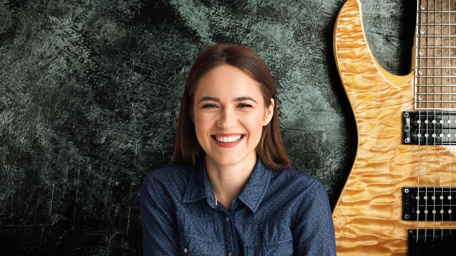 Guitar Home Office Zoom Background, Zoom Meeting Virtual Background, MS ...