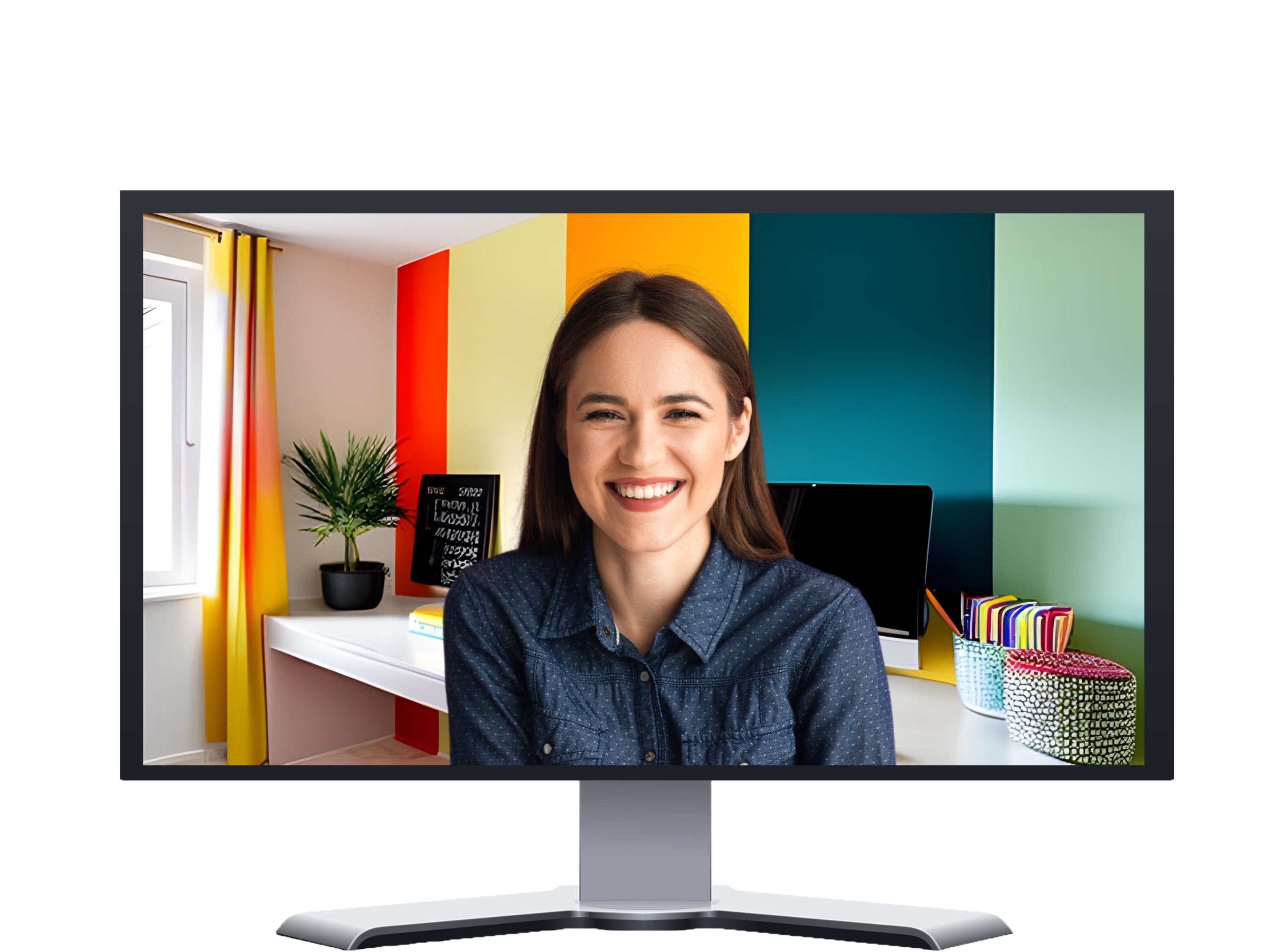 Multicolored Wall Zoom Background for Video Calls, Fun Virtual ...