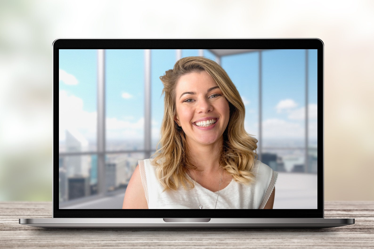 Digital Zoom Background City, Blurred Home Office Virtual Background MS ...