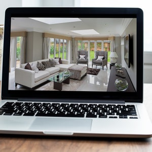 Home Office Virtual Background, Digital Zoom Background, Living Room ...