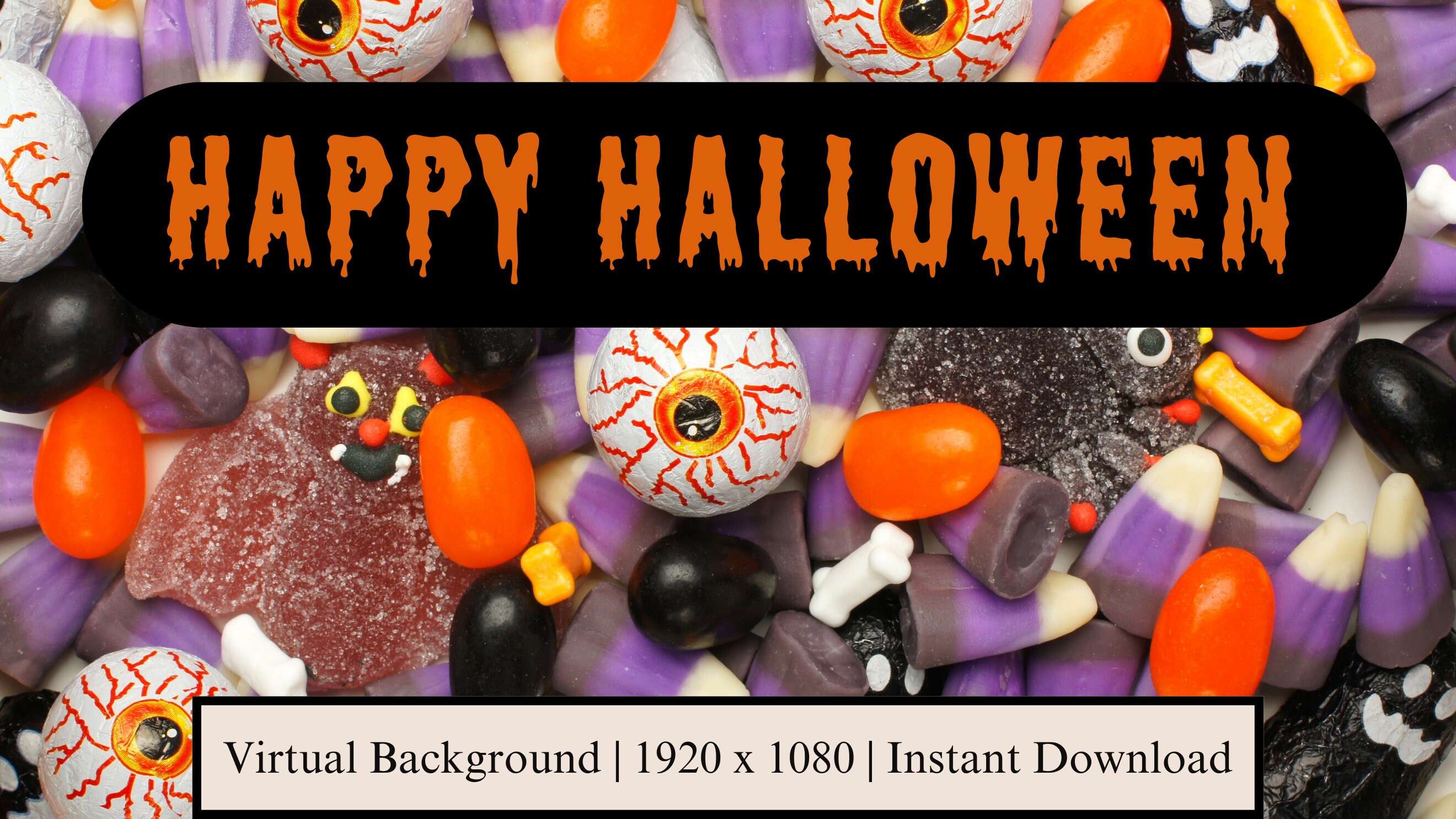 Halloween Candy Background, Zoom Halloween Background, MS Team ...