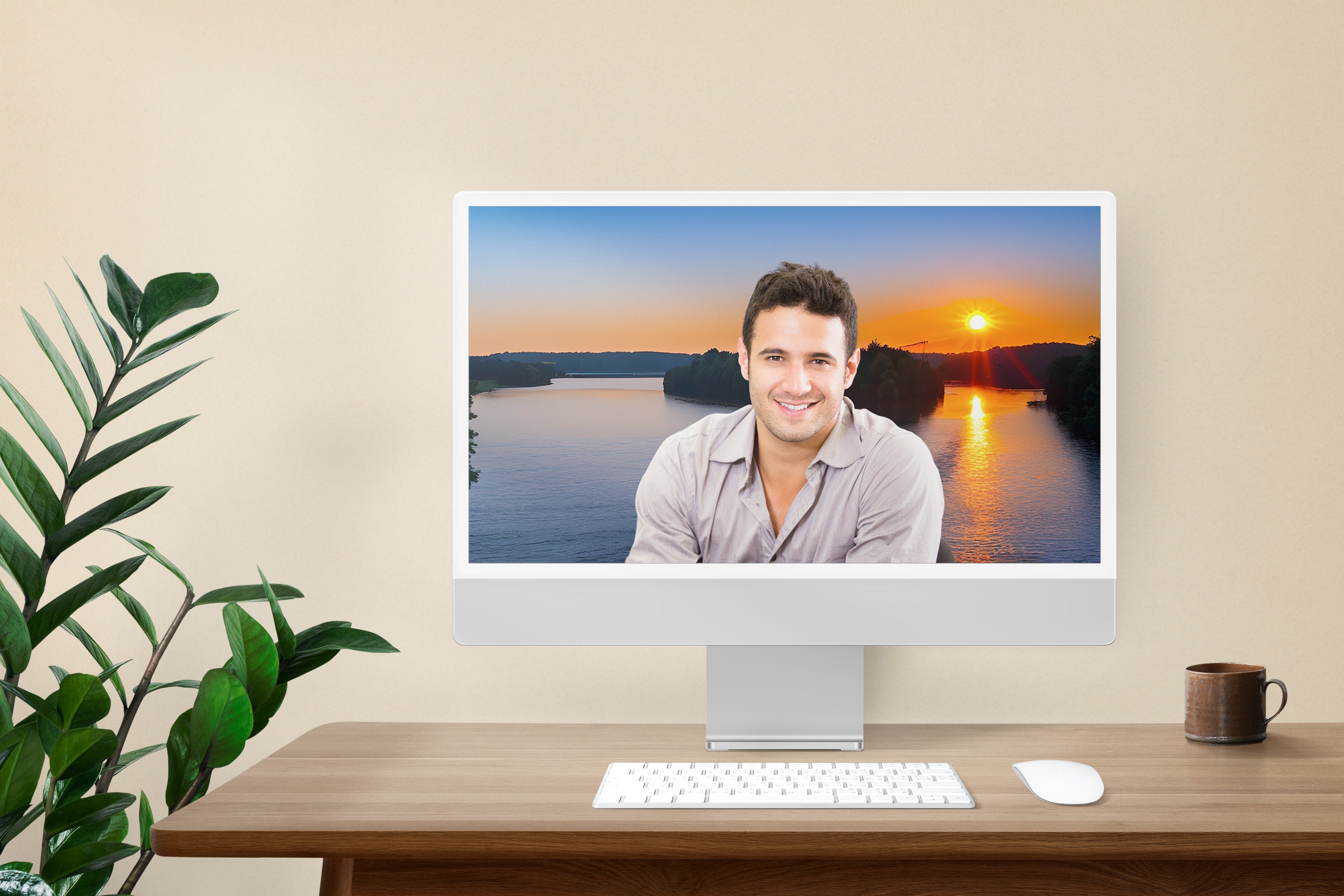 Sunset Zoom Background, Photography Backdrop, Work From Home Office ...