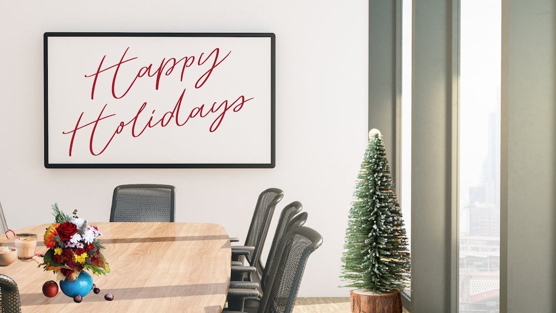 Happy Holidays Home Office Zoom Background, Zoom Christmas Background ...