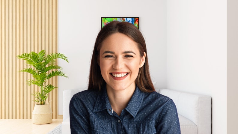 Plain Wall Art Zoom Virtual Background, Professional Teams Digital ...