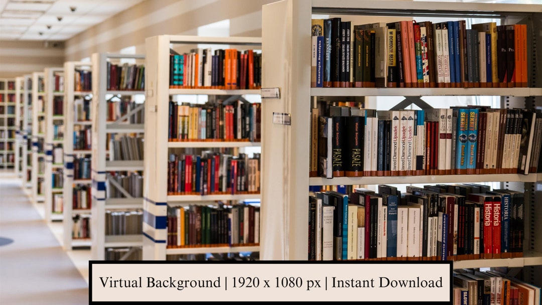 Professional Library Zoom Background, Home Office Zoom Virtual ...