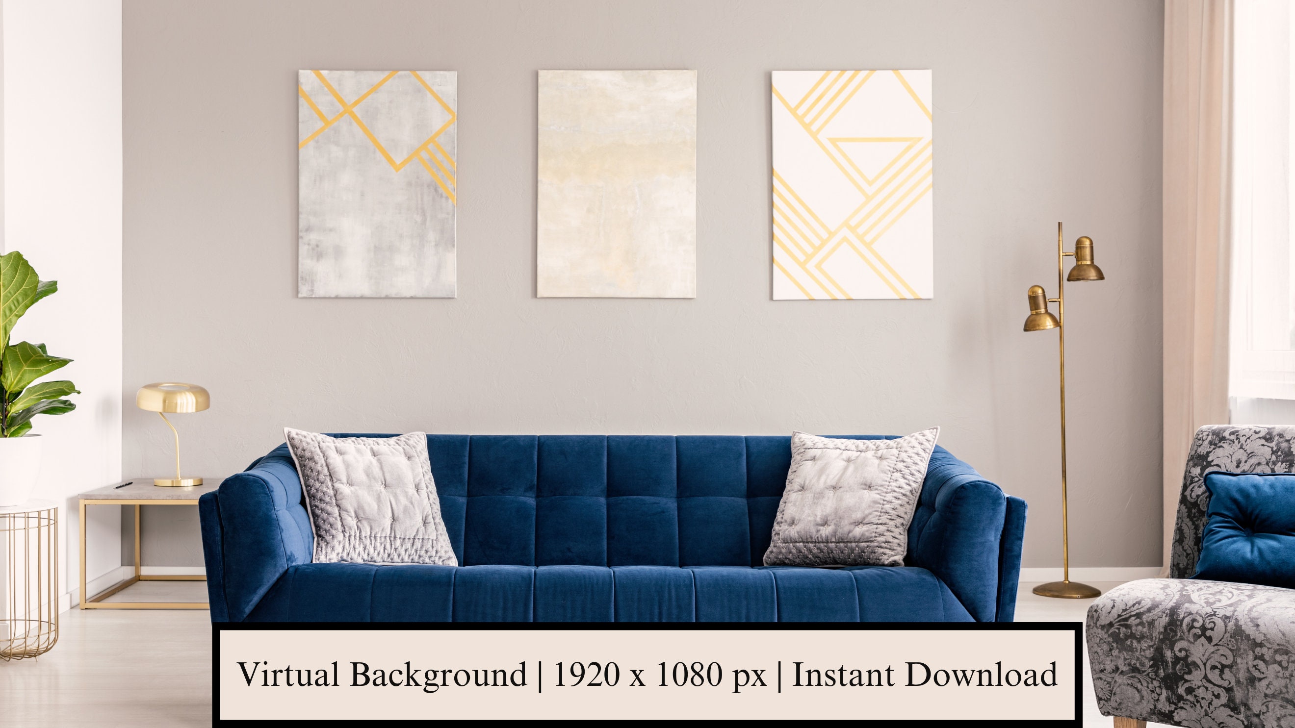 Bright Modern Zoom Background Home Office, Videoconferencing Backdrop ...