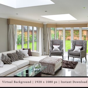 Home Office Virtual Background, Digital Zoom Background, Living Room ...