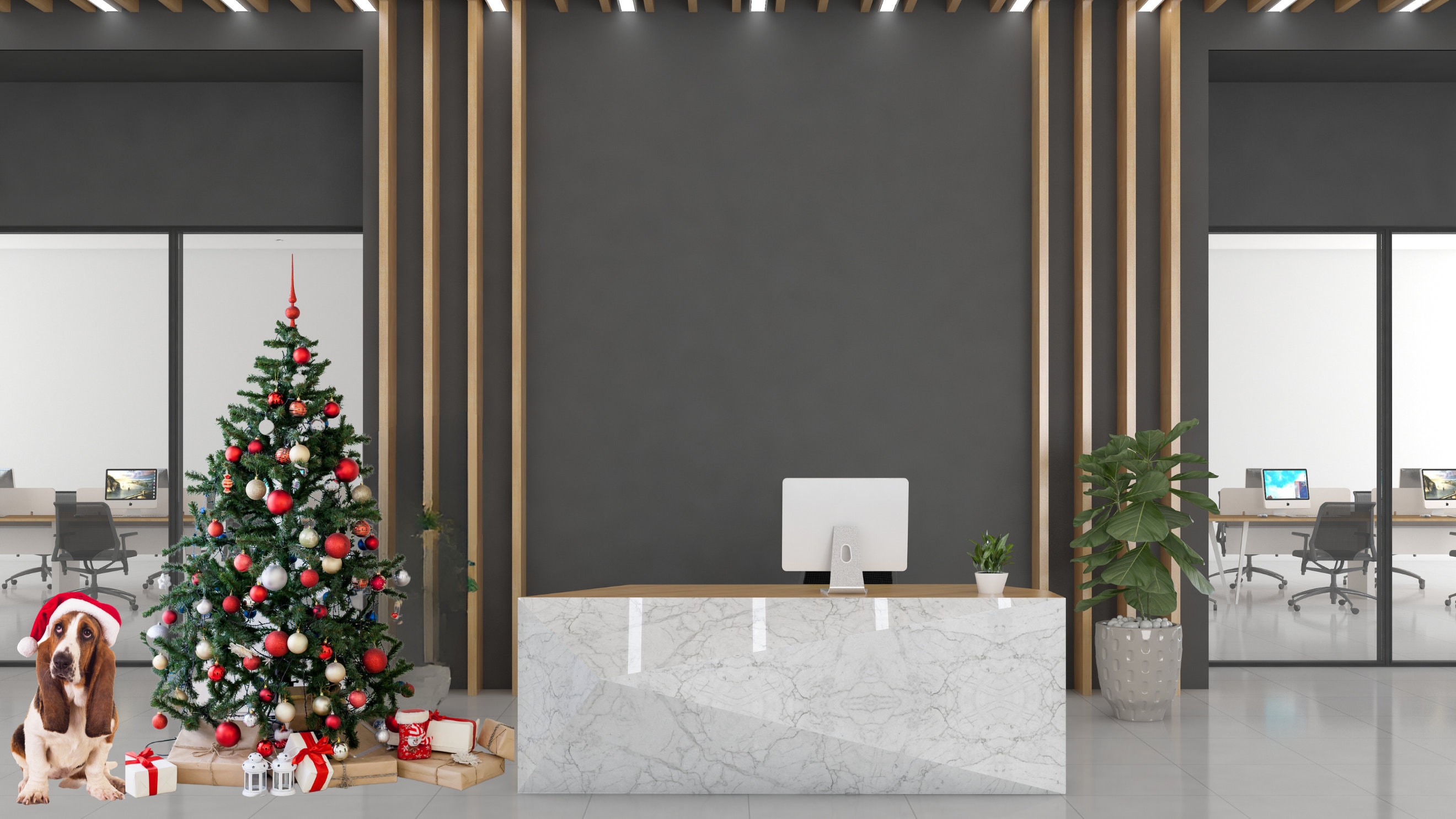 Professional Christmas Zoom Background, Christmas Tree Virtual ...