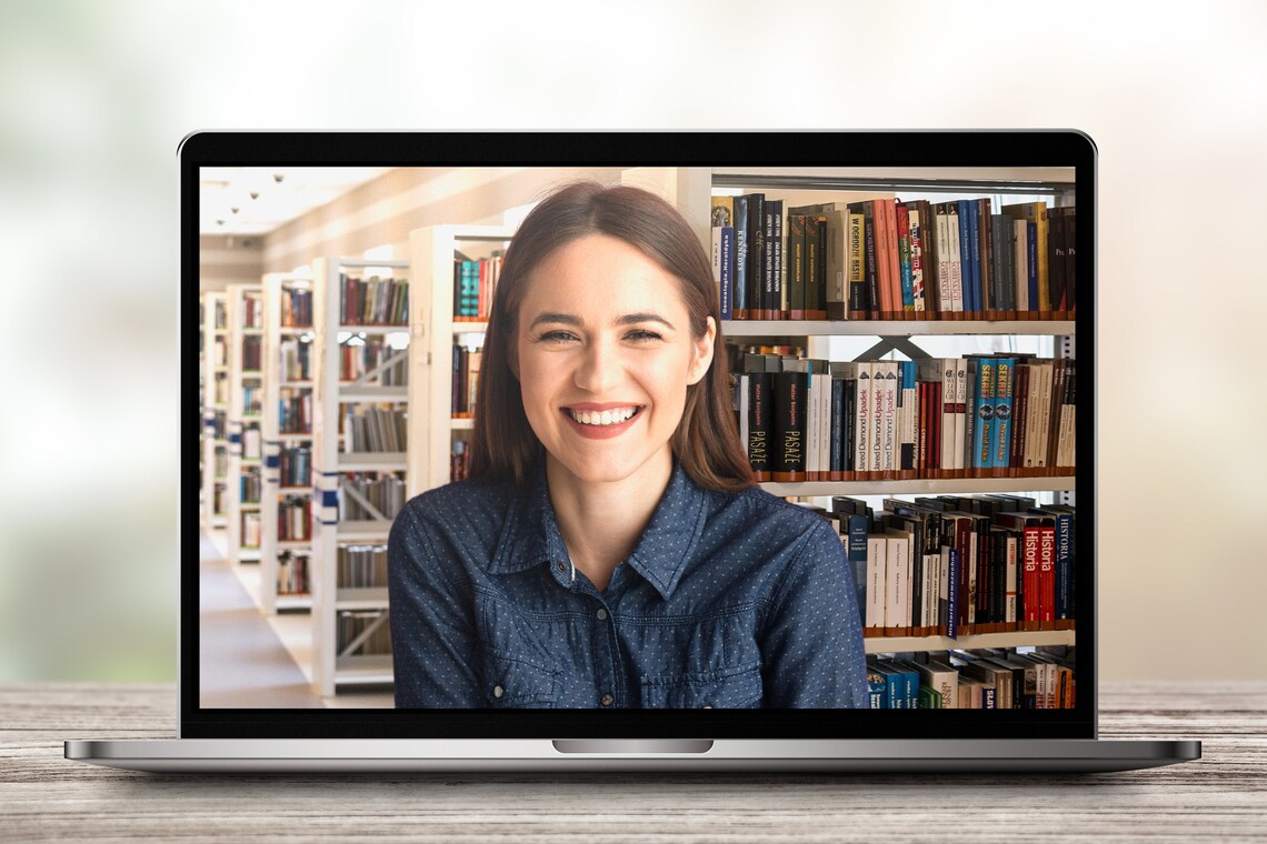 Professional Library Zoom Background Home Office Zoom Virtual - Etsy