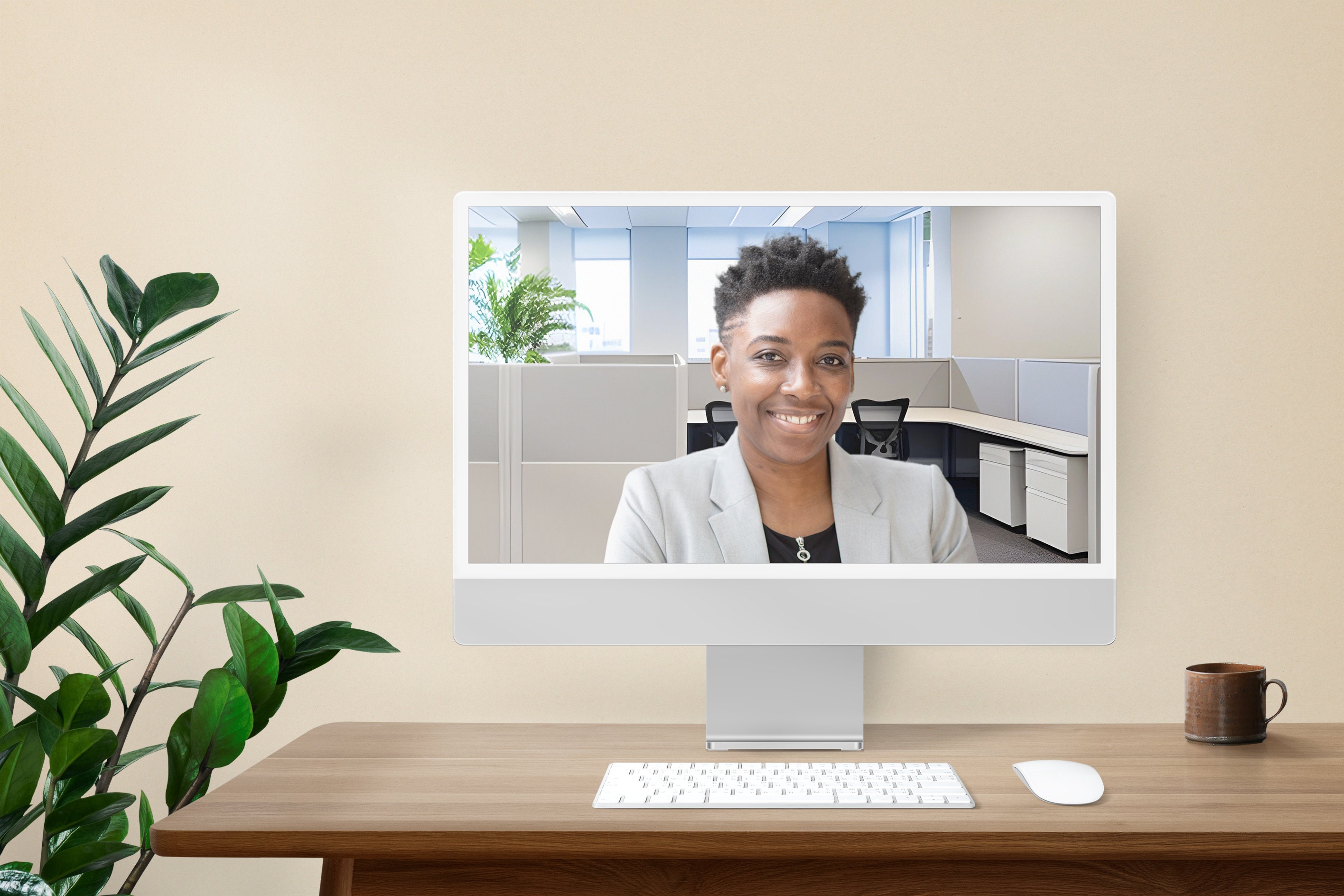 Cubicle Zoom Background, Work From Home Virtual Background, MS Teams ...