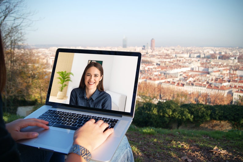 Professional Zoom Background With Bright Painting, Home Office Zoom ...