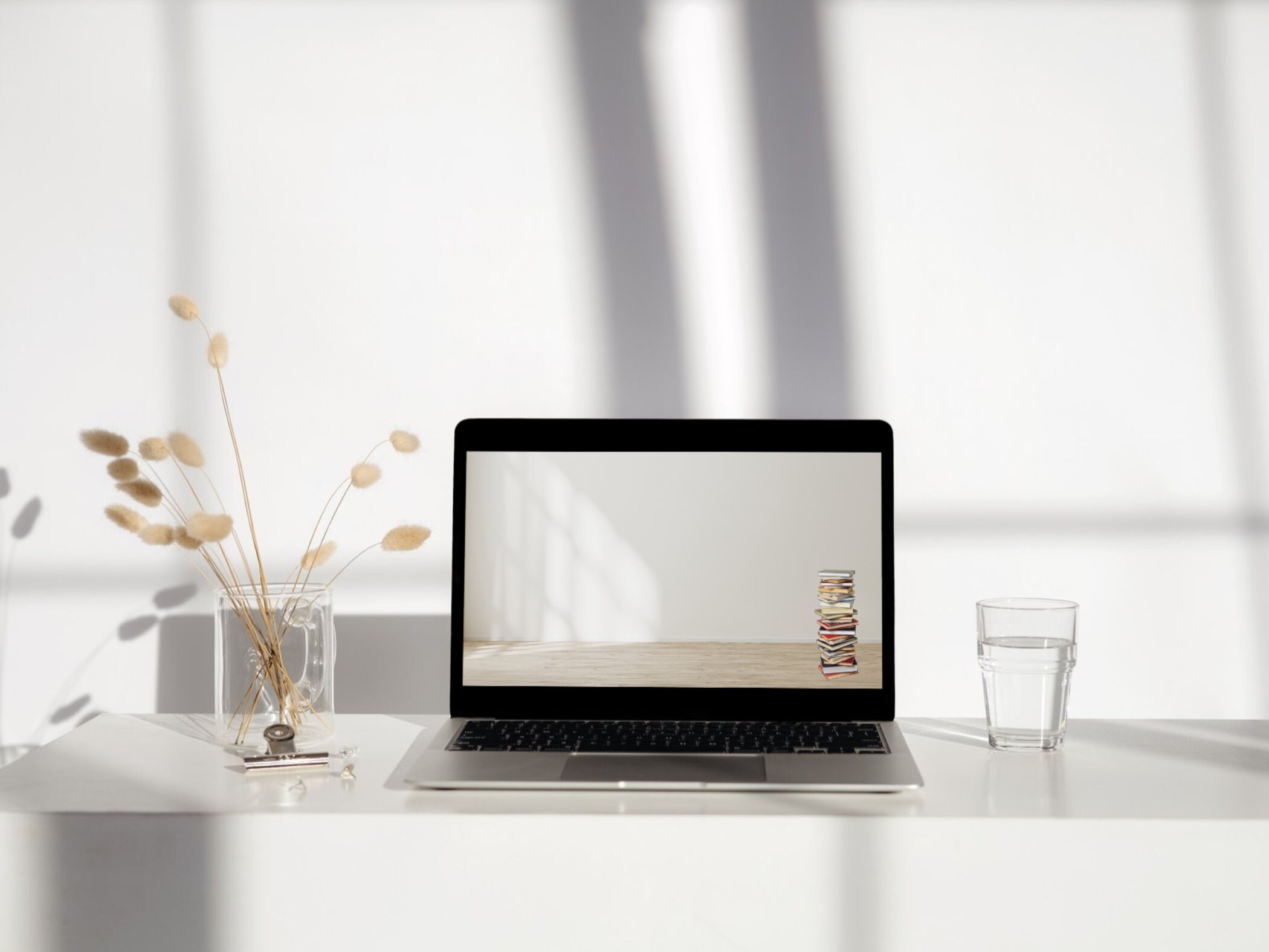 Remote Working Virtual Zoom Background, MS Teams Digital Download Books ...